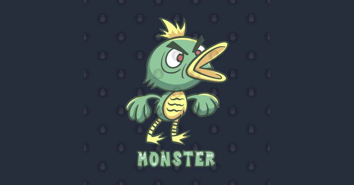 Angry Green Duck Monster Text - Duck - T-Shirt | TeePublic