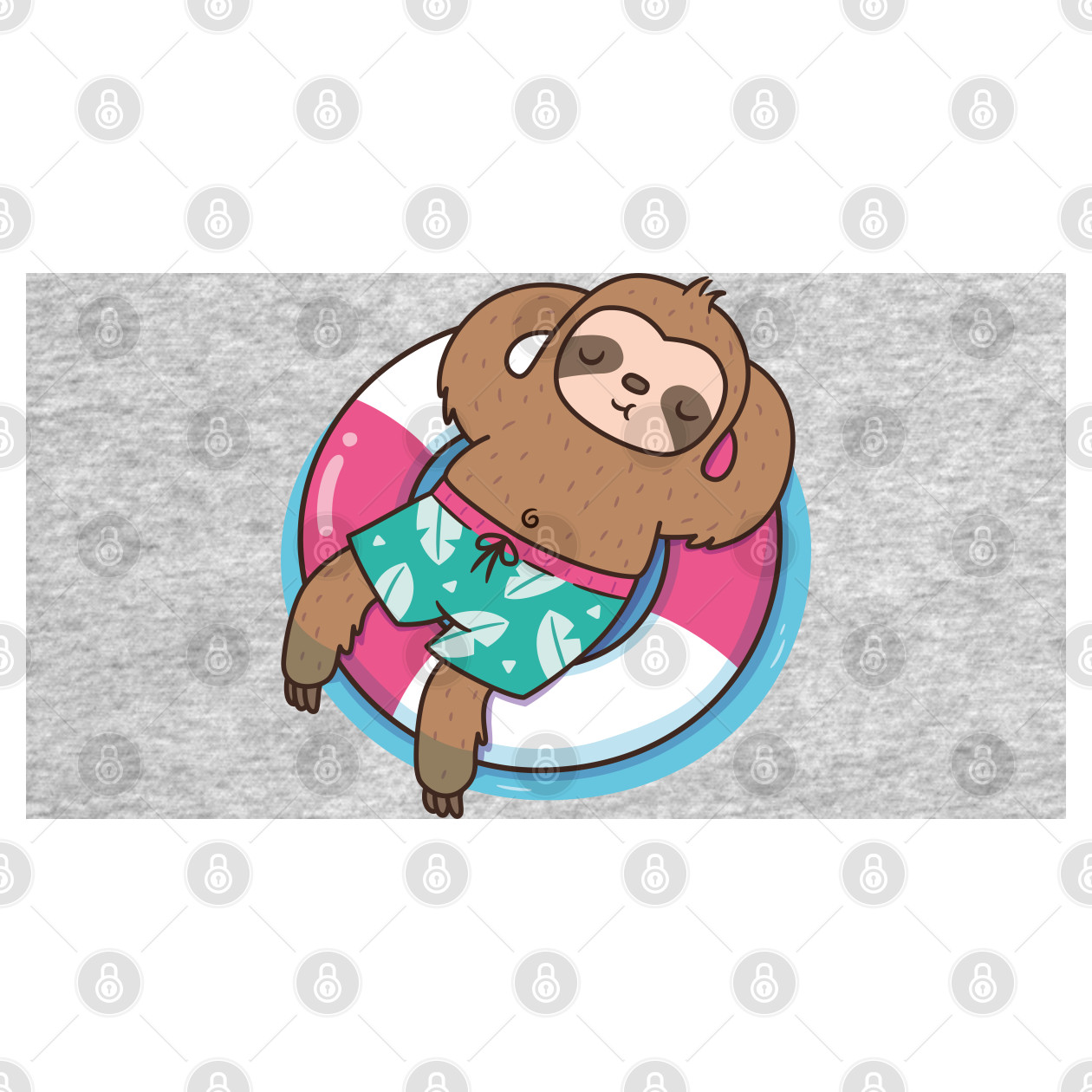 Cute Sloth Chilling On Pool - Beach Vacation - Hoodie | TeePublic