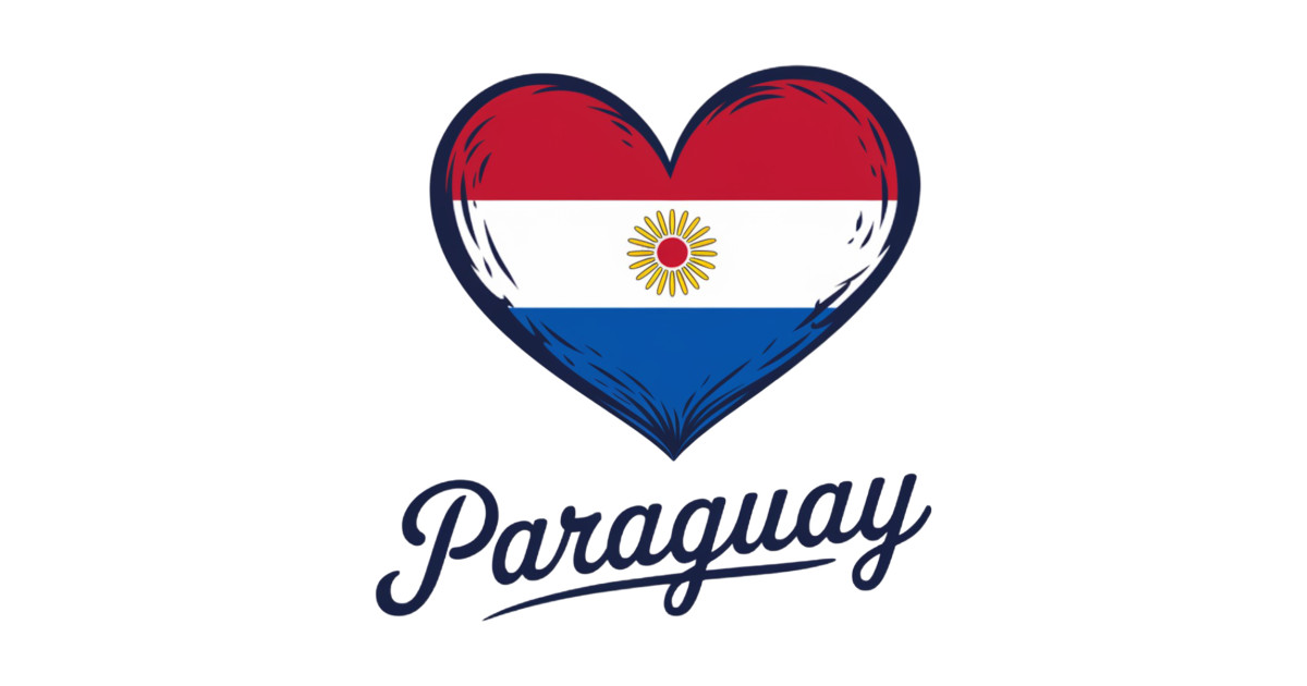 Patriotic Paraguay Cute Heart Paraguayan Map Flag - Patriotic - T-Shirt | TeePublic