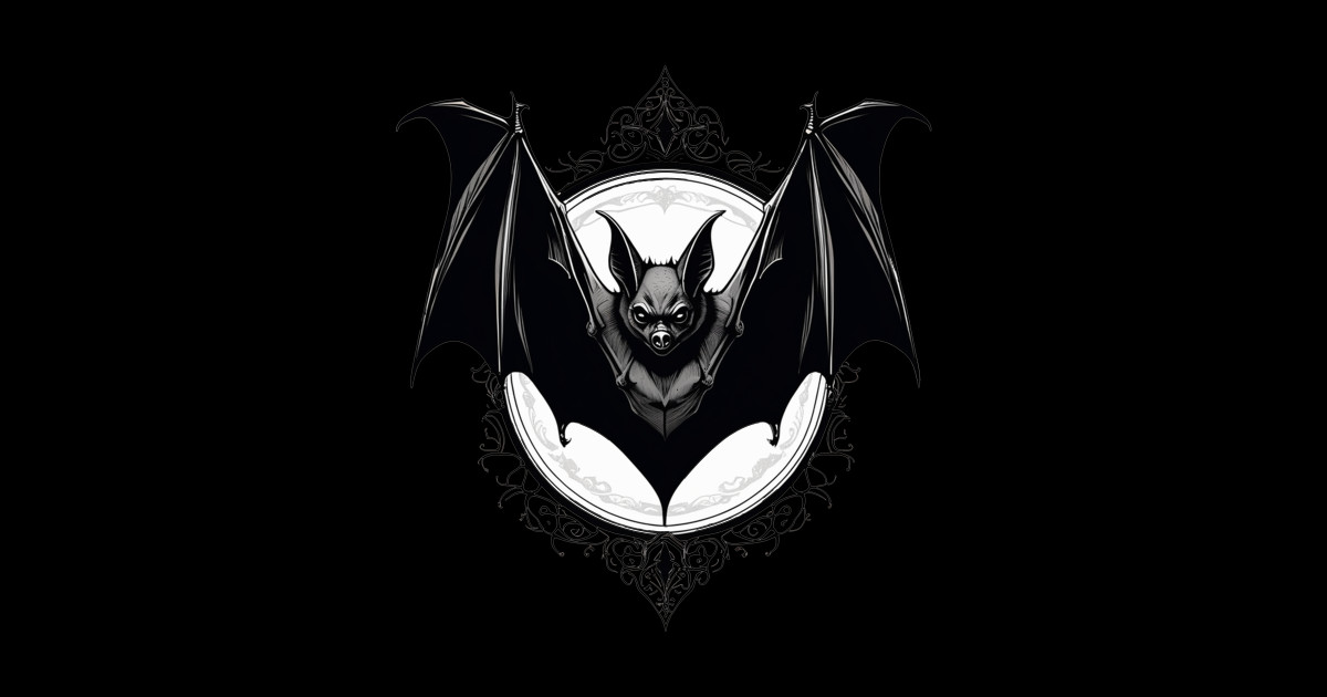 Evil goth bat vampire halloween dark design - Bat - Posters and Art ...