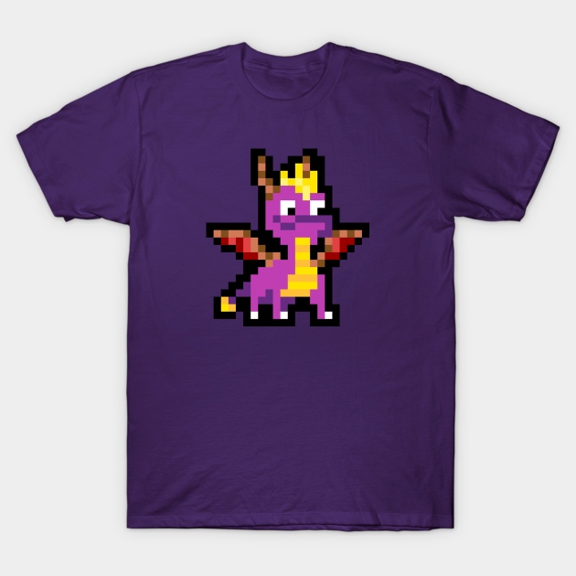 Spyro The Dragon 8-Bit Pixel Art Character - Spyro - T-Shirt | TeePublic