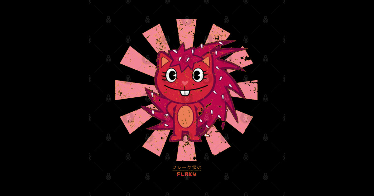 Flaky Retro Japanese Happy Tree Friends - Happy Tree Friends - Sticker ...