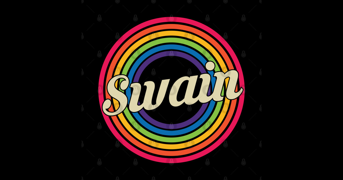 Swain - Retro Rainbow Style - Swain - Sticker | TeePublic