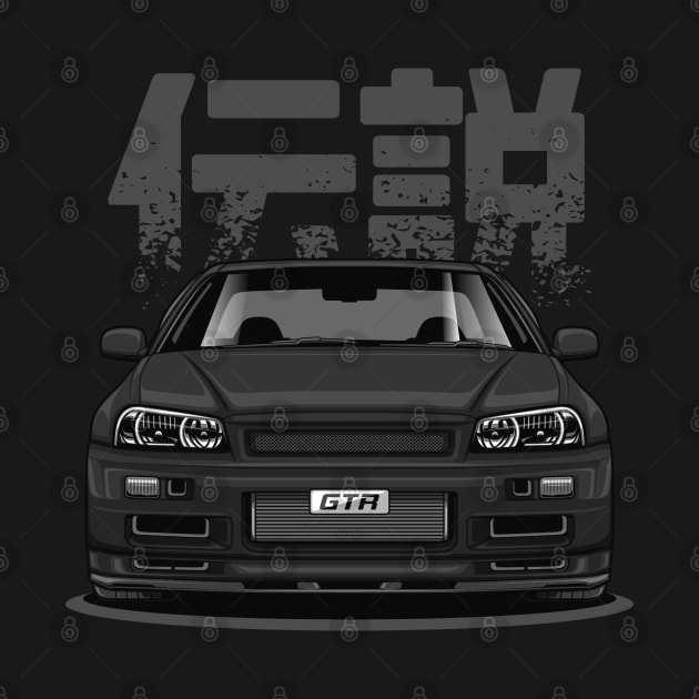 Skyline GTR R34 - Brilliant Black (Front View Design) - Skyline Gtr R34 ...