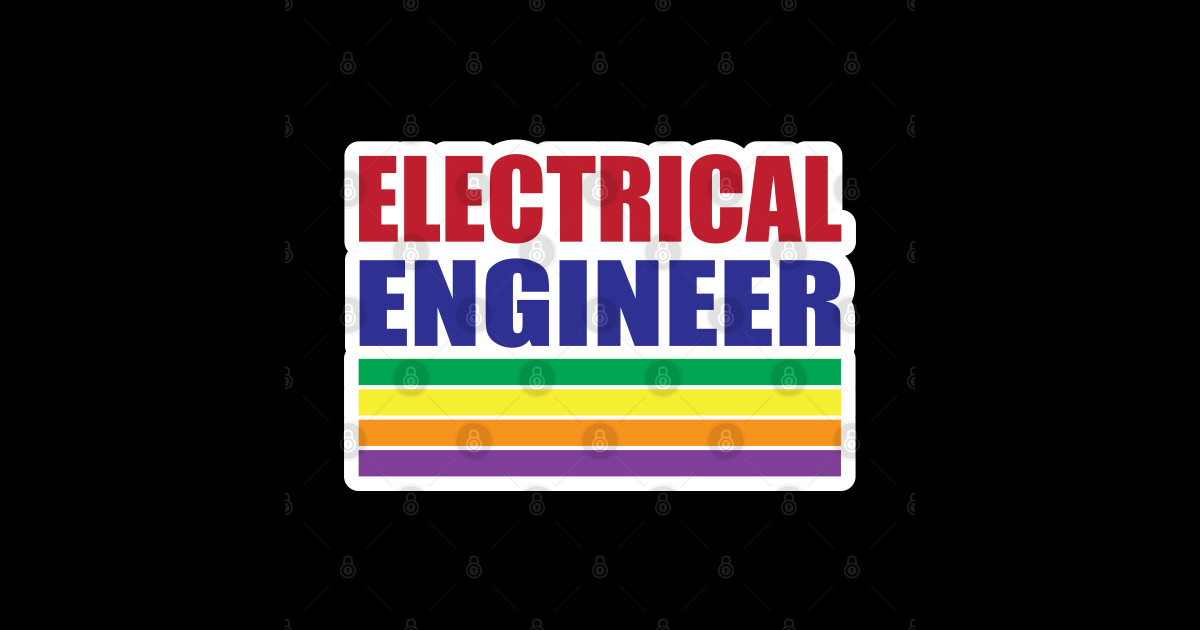 Electrical engineer Typography with Rainbow Strips Design - Electrical ...