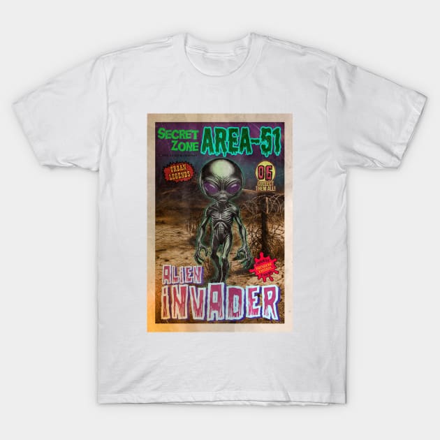 Area 51 Alien Invader, retro horror - Area 51 - T-Shirt | TeePublic