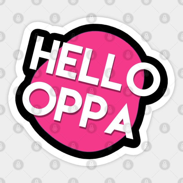 Hello oppa cute graphic - Oppa - Sticker | TeePublic