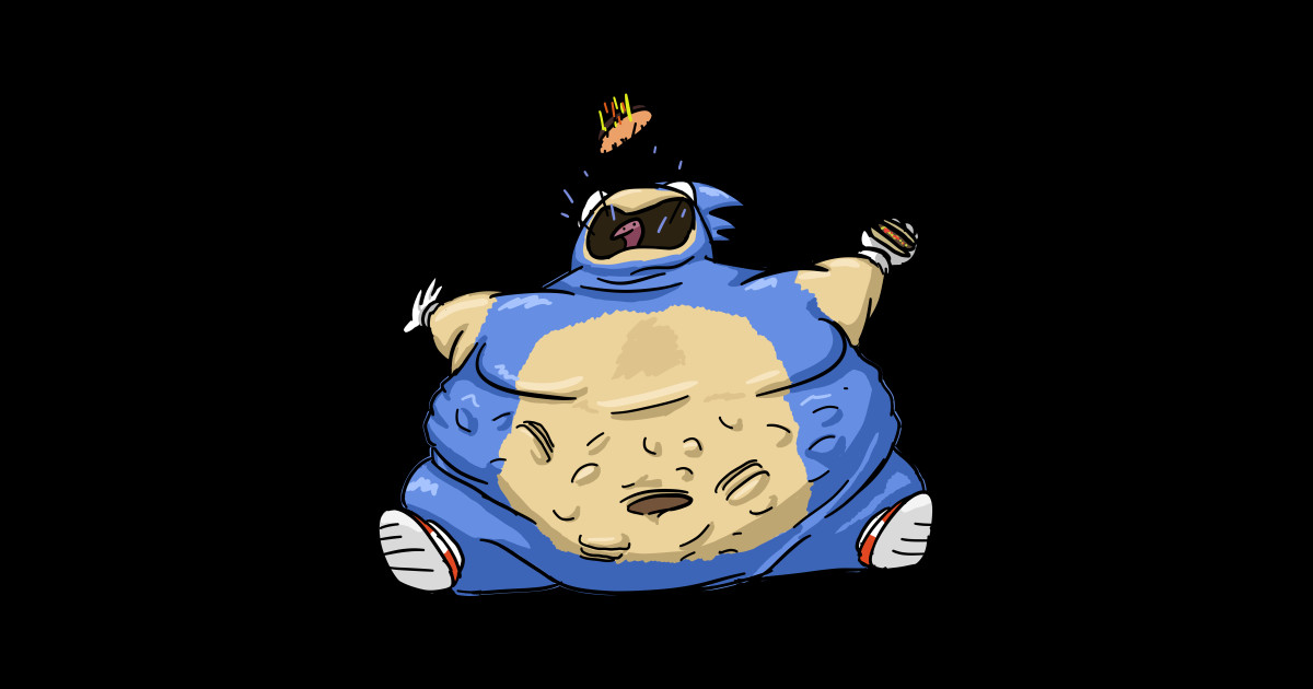 Fat Sonic 2 - Sonic - Sticker | TeePublic