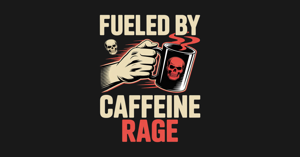 Fueled By Caffeine Rage - Fueled By Caffeine Rage - T-Shirt | TeePublic