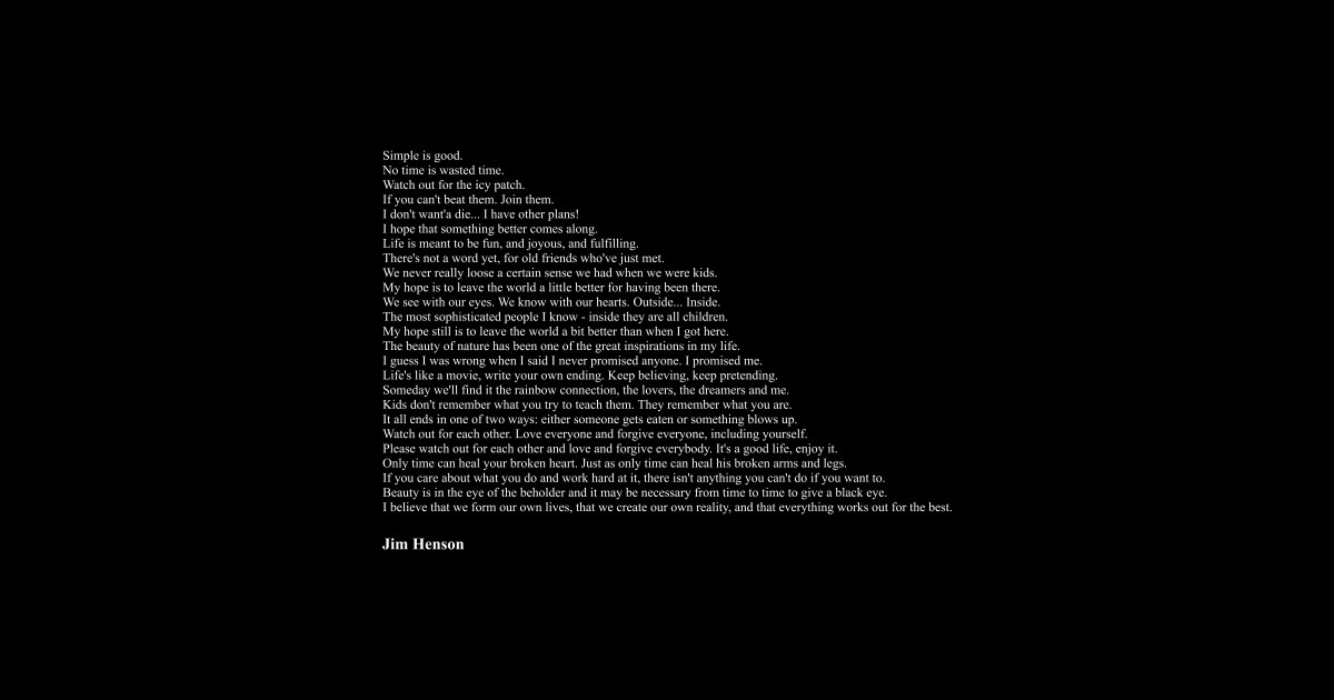 Jim Henson Quotes - Jim Henson - Posters and Art Prints | TeePublic