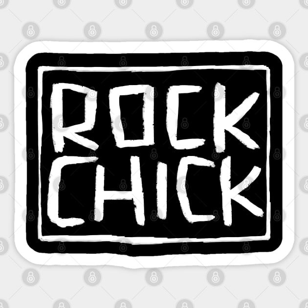 Rock Music Girl, Rock Chick - Rock Chick - Sticker | TeePublic