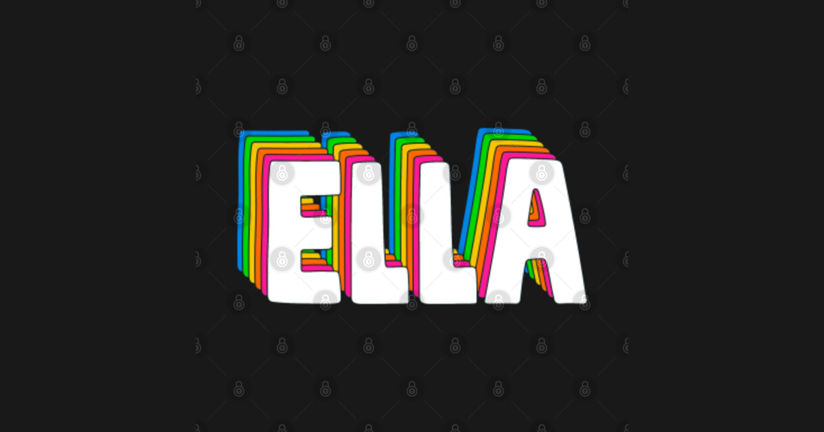 Hello My Name Is Ella Rainbow Name Tag - Ella - Sticker | TeePublic