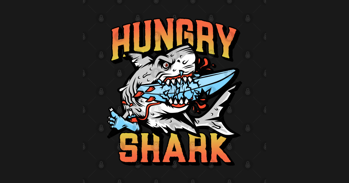 Hungry shark - wild shark design - Hungry Sharks - T-Shirt | TeePublic