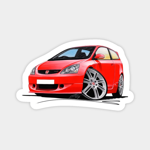 Honda Civic Type-R (EP3) Red - Civic Type R - Magnet | TeePublic