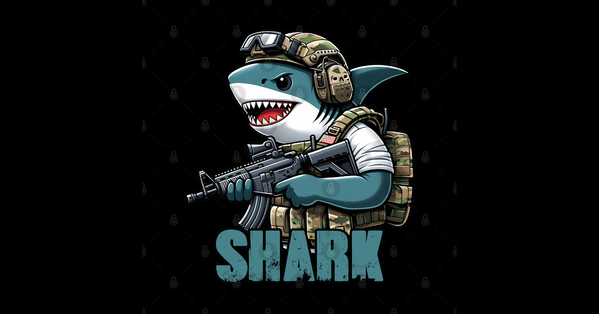 Tactical Shark - Shark - Posters and Art Prints | TeePublic