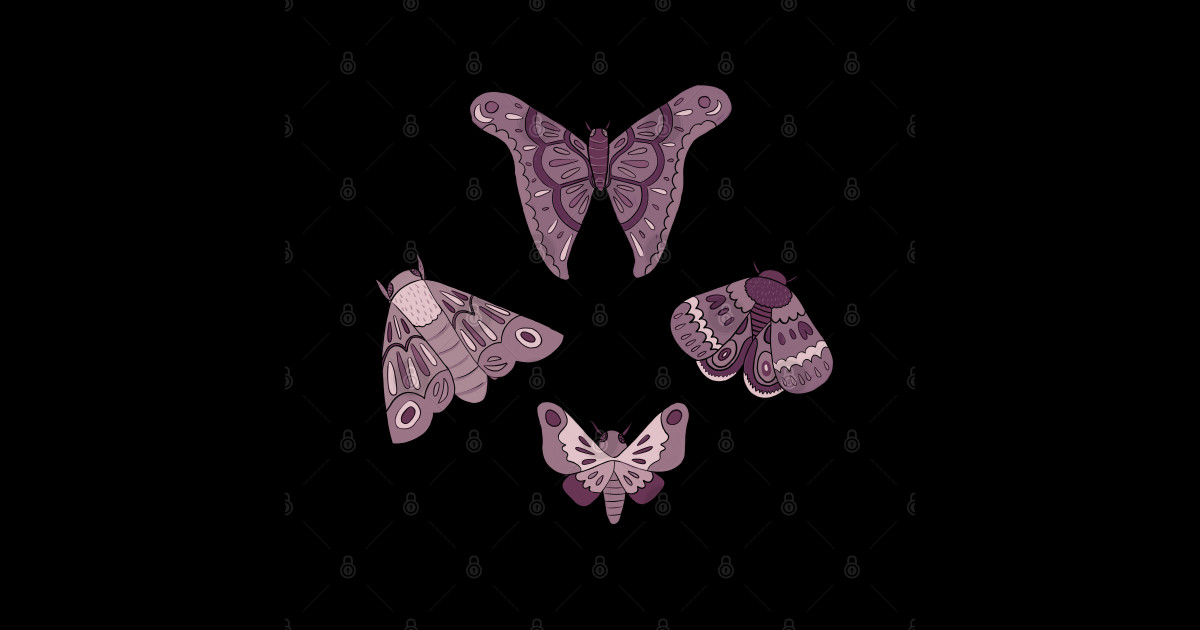 Purple Moths - Moth - Sticker | TeePublic