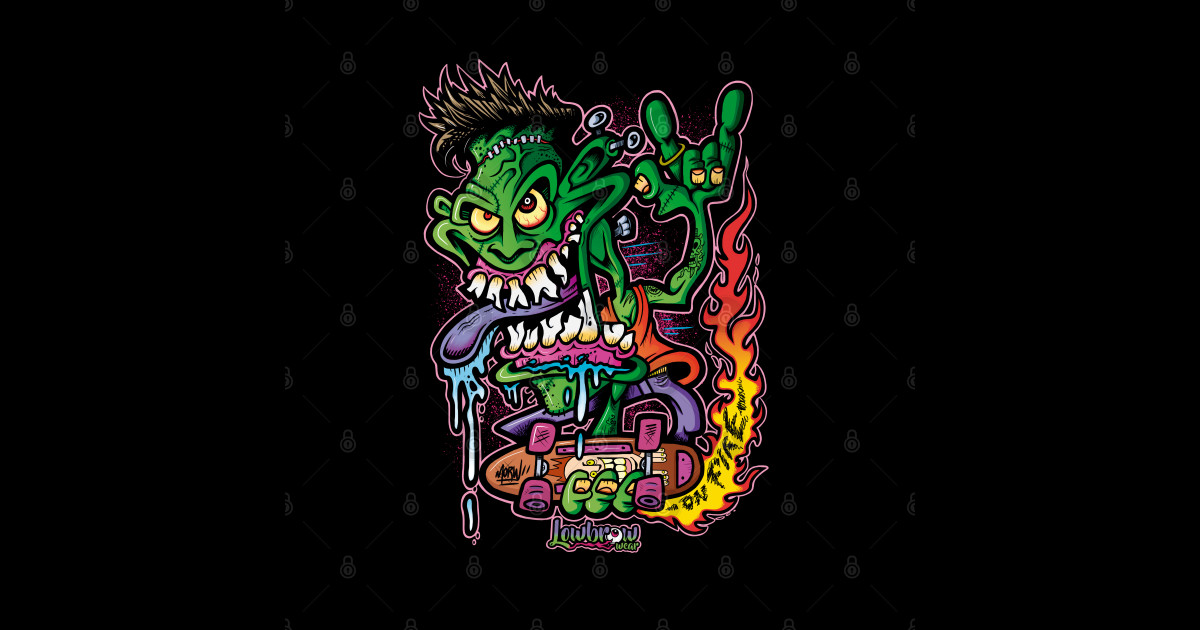 FRANKY ON FIRE - Frankenstein - Sticker | TeePublic