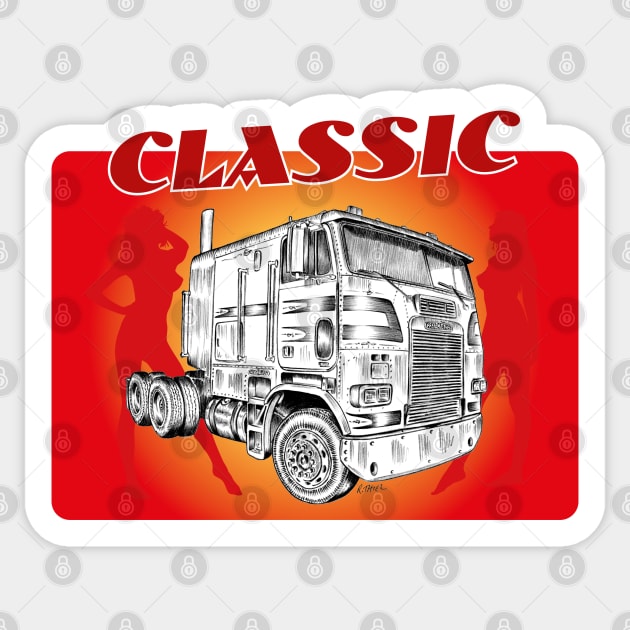 Freightliner truck design - Trucking - Sticker | TeePublic