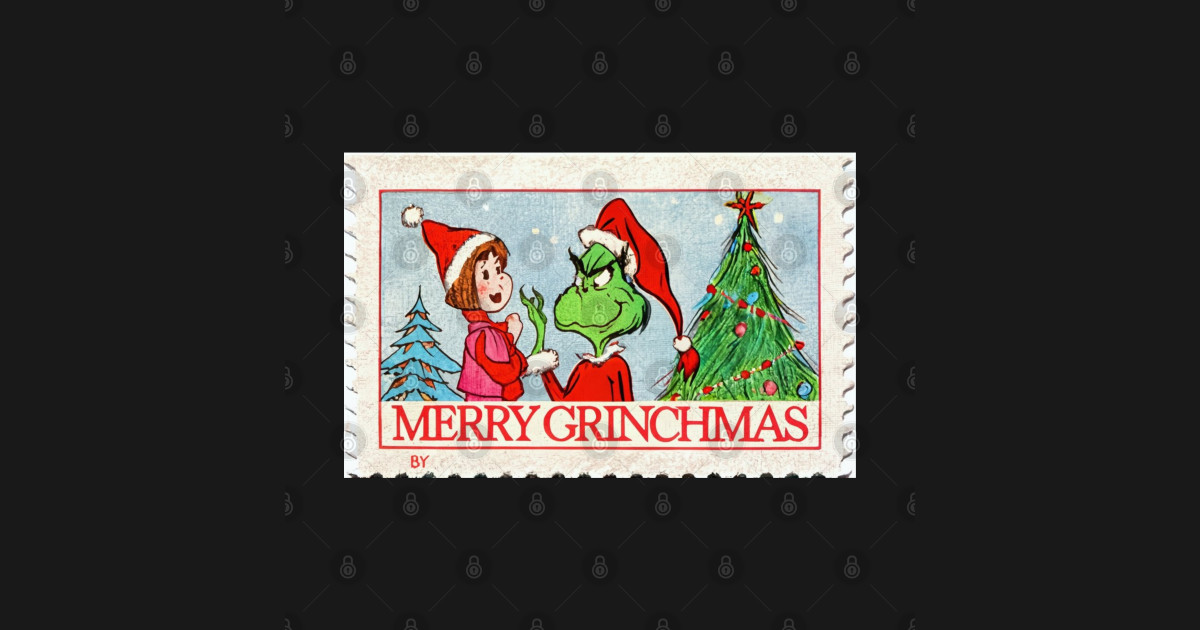 The grinch - Merry grinchmas vintage US postal stamp - Grinch - T-Shirt ...
