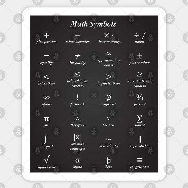 Math Symbols - Maths Symbols - Sticker | TeePublic
