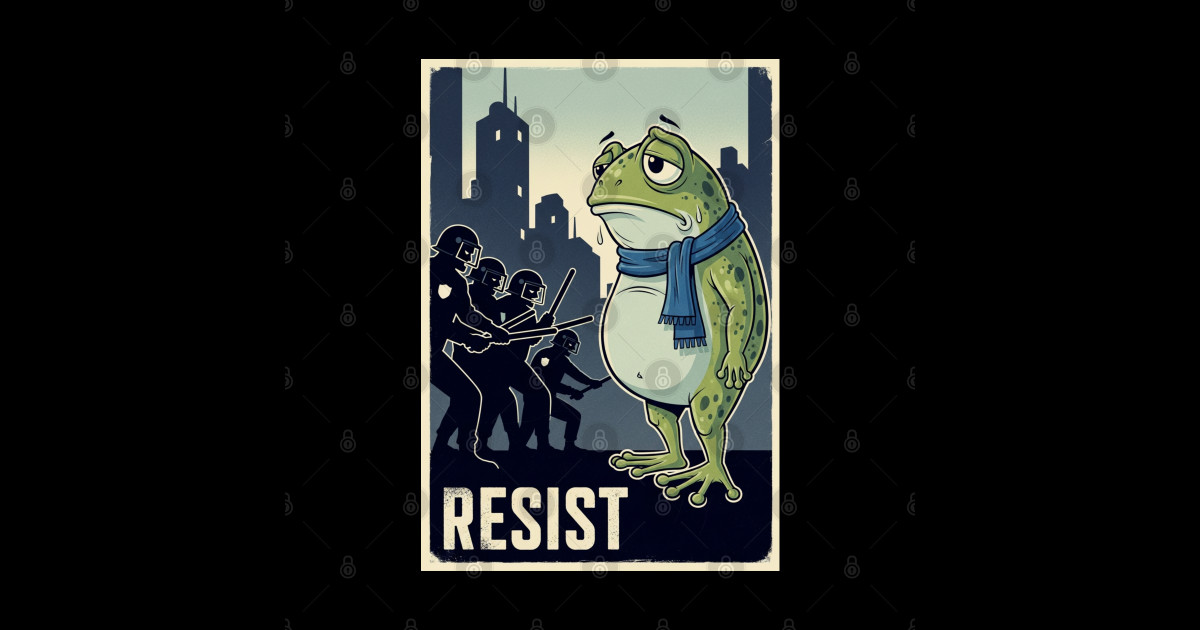 Sad Frog Resistance - Resistance - Sticker | TeePublic