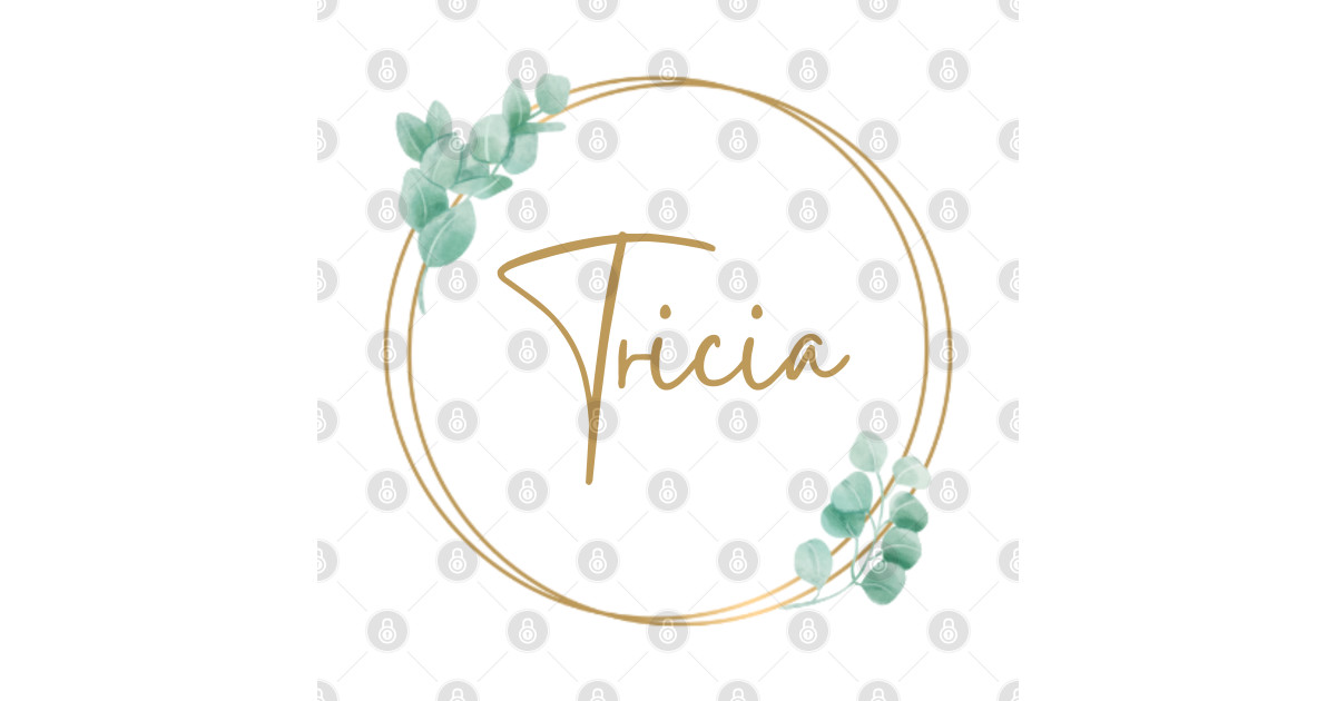Wedding Leaf Circle Border Tricia Name Label - Wedding Leaf Circle ...