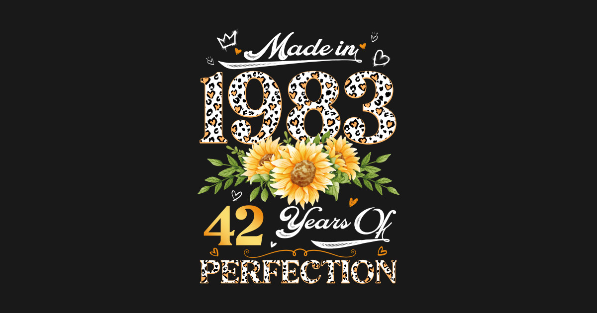 Womens 42 Years Old Made in 1983 42nd Birthday Queen - 42nd Birthday ...