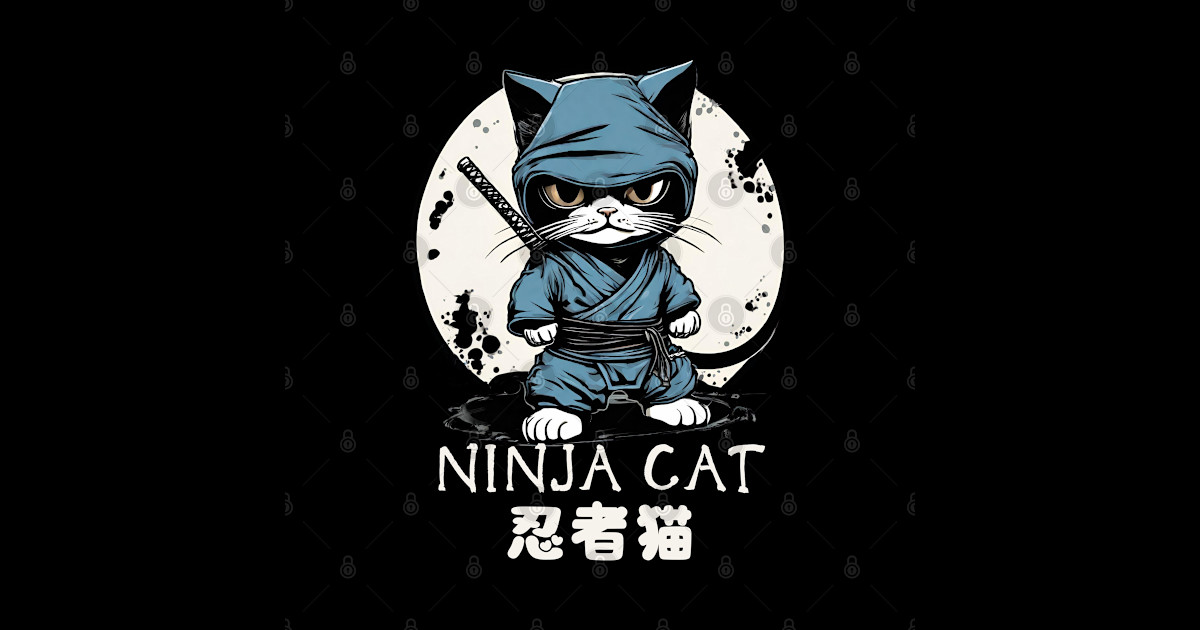 Kung Fu Cat The Ninja Cat - Ninja Cat - Sticker | TeePublic