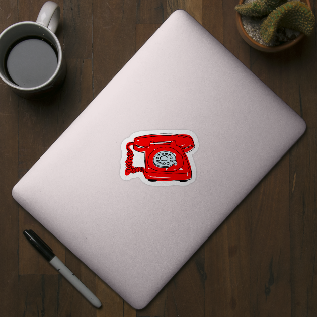 red telephone - Telephone - Sticker | TeePublic