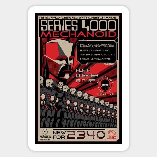 Series 4000 Mechanoid - Red Dwarf - Sticker | TeePublic