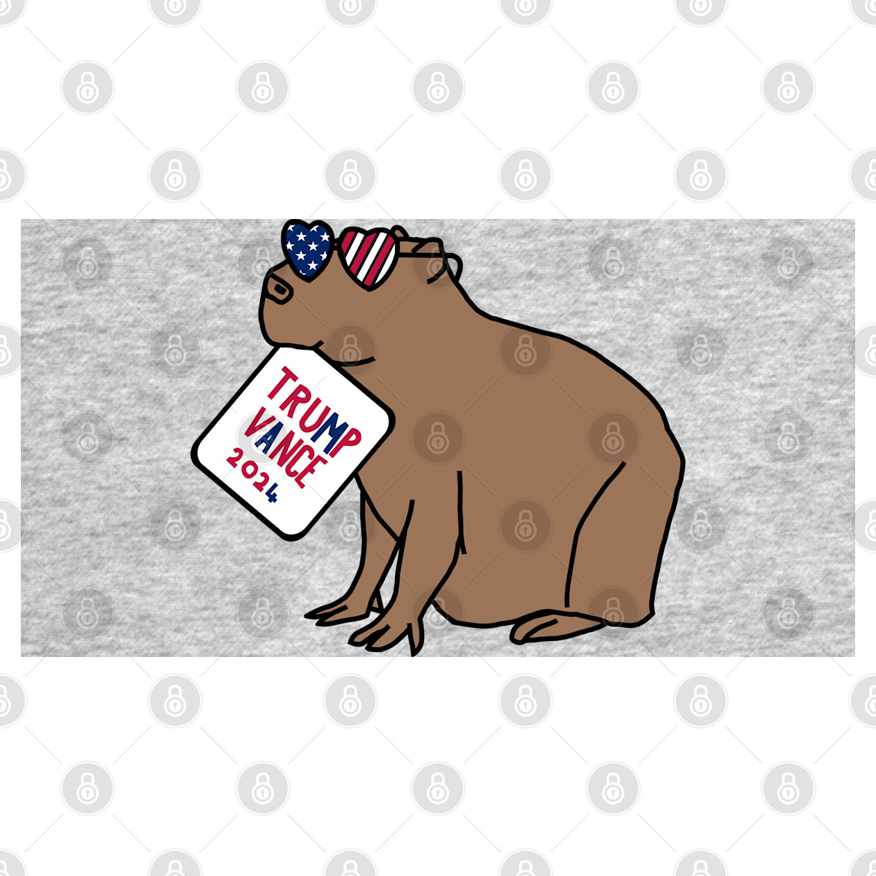 Capybara Wearing Glasses with Trump Vance 2024 Sign - Trump Vance - T ...