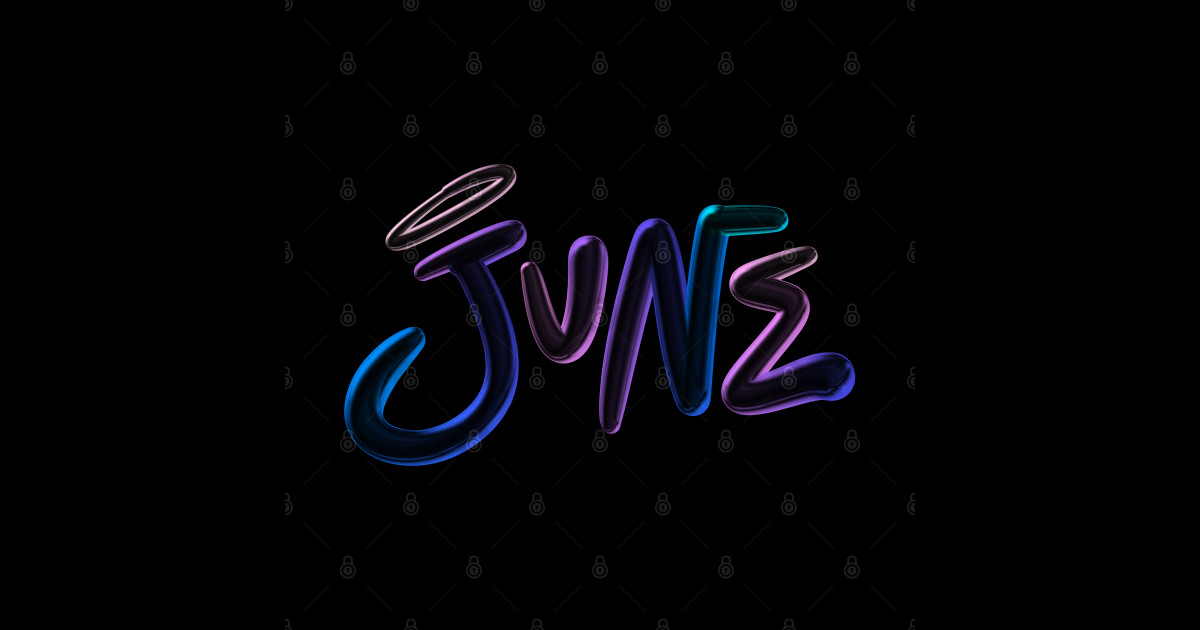 June Lettering Gift - June Birthday Gift - Sticker | TeePublic