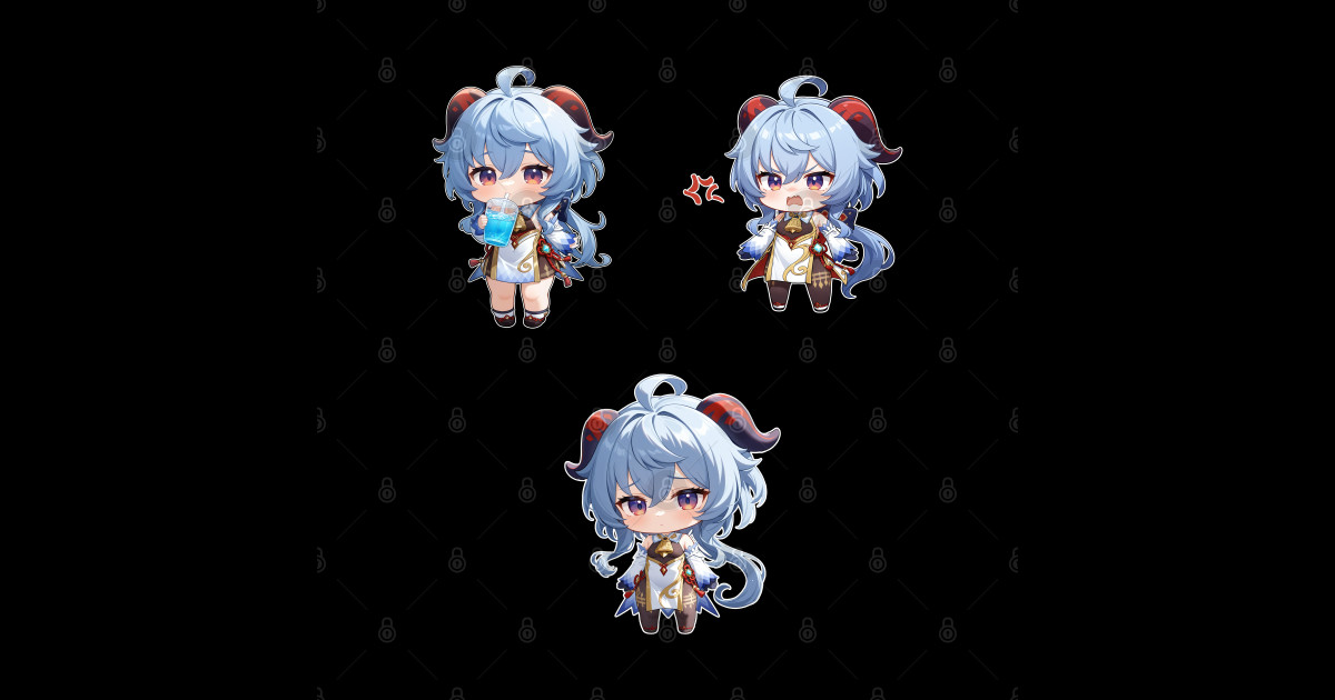 Sticker Pack for Genshin Impact Fans. Cute Ganyu in Chibi Style - Ganyu ...