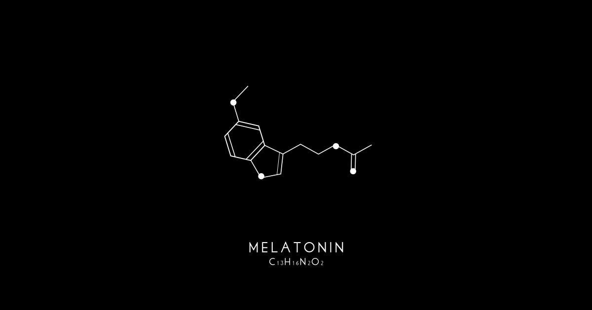 Melatonin Molecular Structure - Black - Melatonin - Sticker | TeePublic