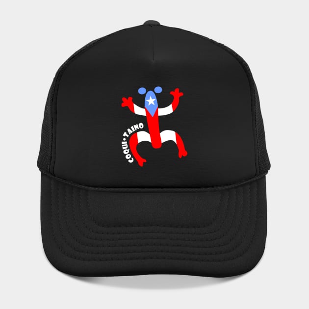 Puerto Rico Taino Coqui Boricua Flag Text - Puerto Rico - Hat | TeePublic