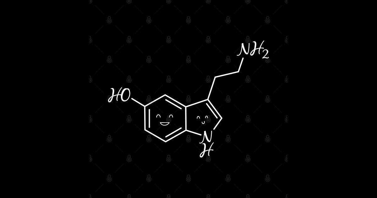 Cute Serotonin Molecule - Serotonin - Sticker | TeePublic