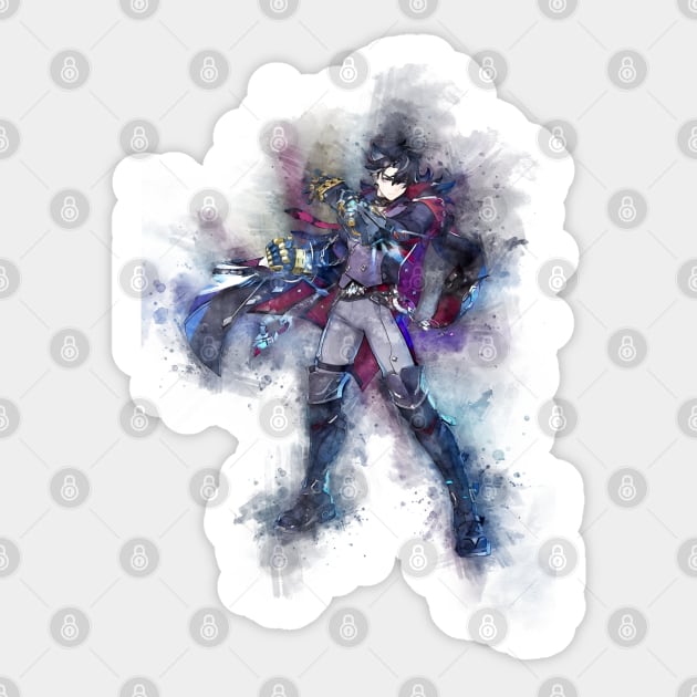 Wriothesley - Genshin Impact (Watercolor) - Wriothesley - Sticker ...