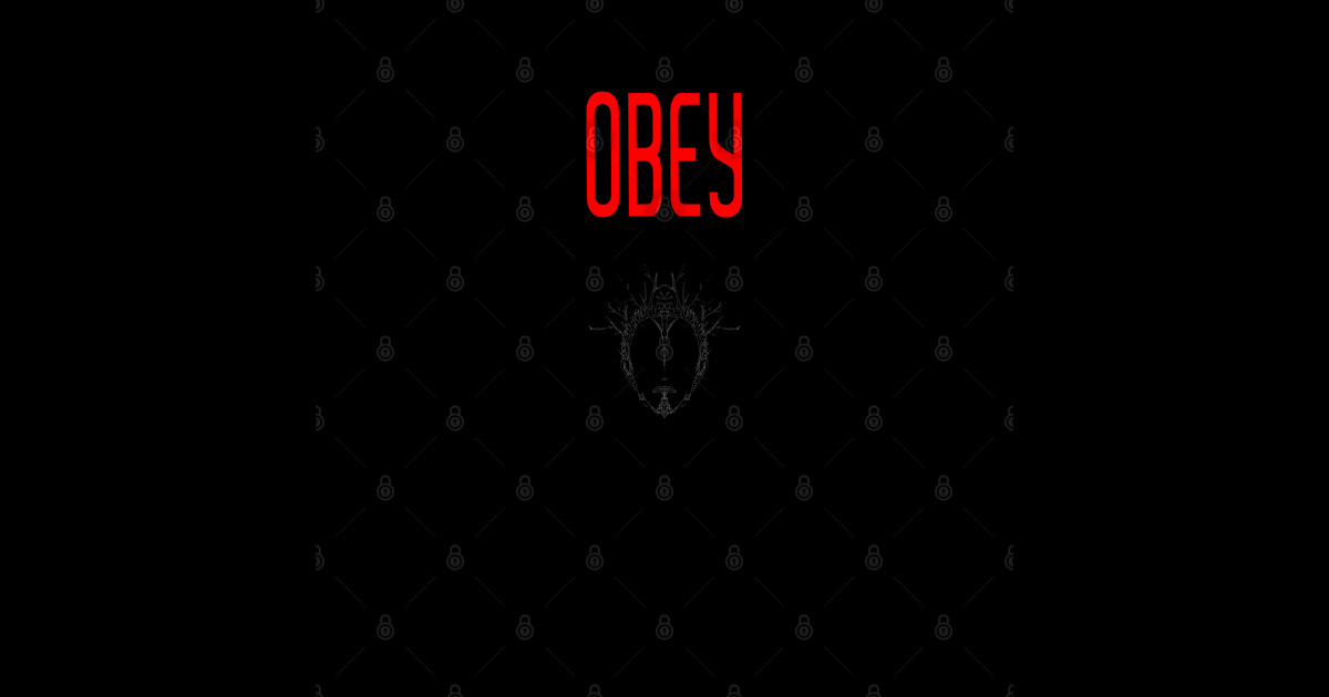 obey themed hand drawing graphic design - Obey - Sticker | TeePublic