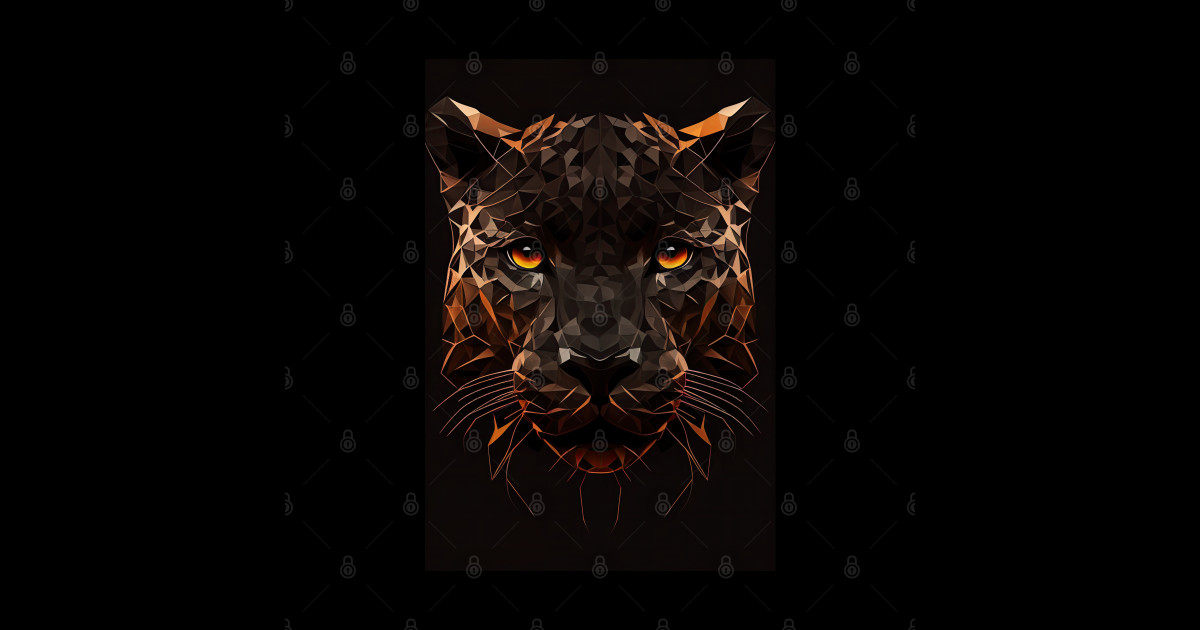 Triangle Panther - Abstract polygon animal face staring - Animal Lover ...