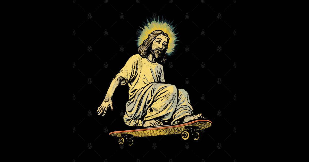 Skater Jesus - Skate Or Die - Sticker | TeePublic