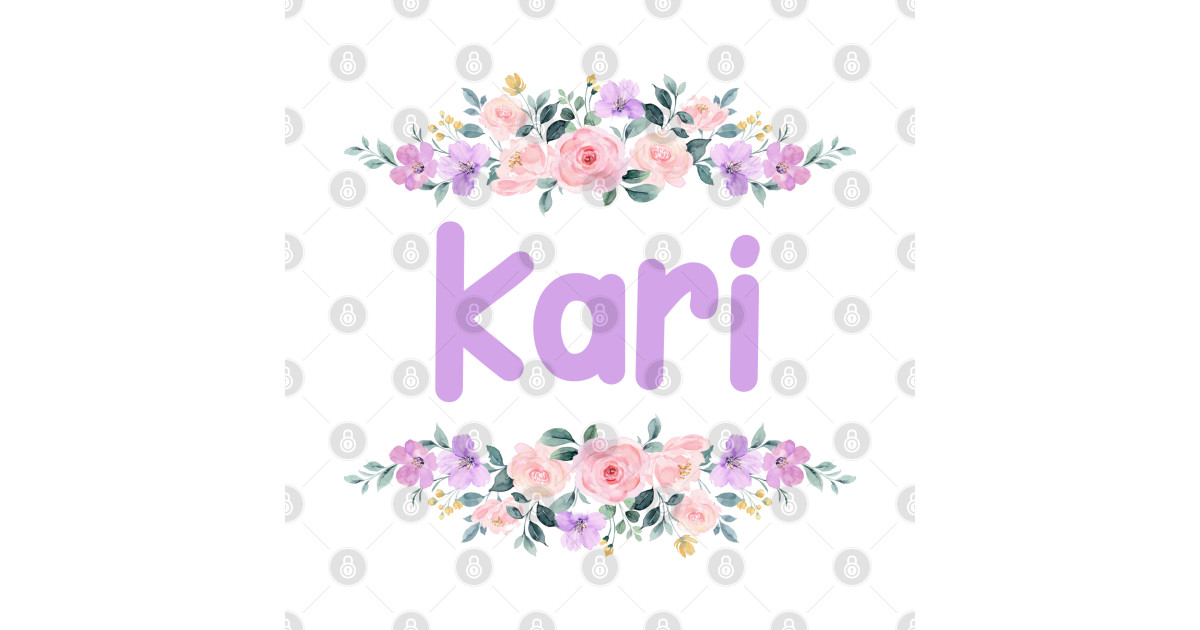 Purple Flower Kari Name Label - Purple Flower Kari Name Label - T-Shirt ...