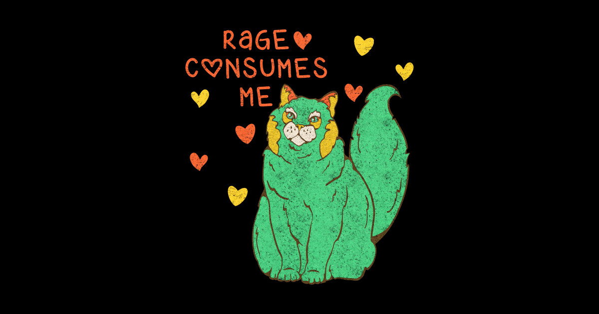 rage consumes me cat - Rage Consumes Me Cat - Sticker | TeePublic