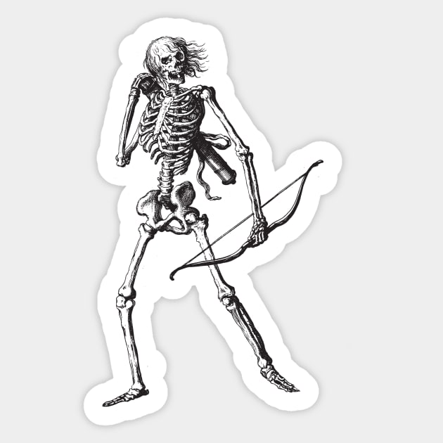 Skeleton with Bow and Arrow - Death As Skeleton - Sticker | TeePublic