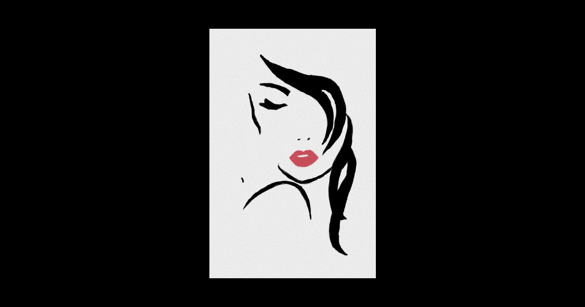 Girl Face - Woman Portrait - Sticker | TeePublic