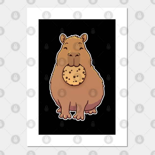 Capybara eating a Cookie - Capybara Cookie - Posters and Art Prints ...