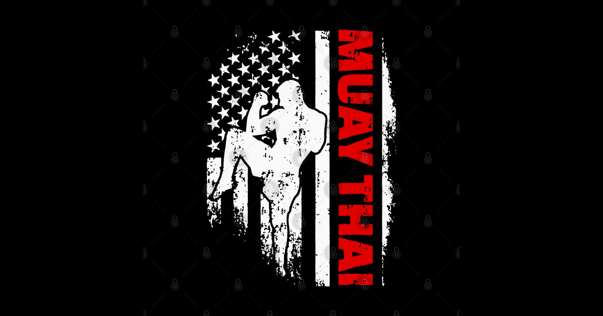 Best Muay Thai American Flag Retro Shirt Boxing Kickboxing Gym Fitness ...