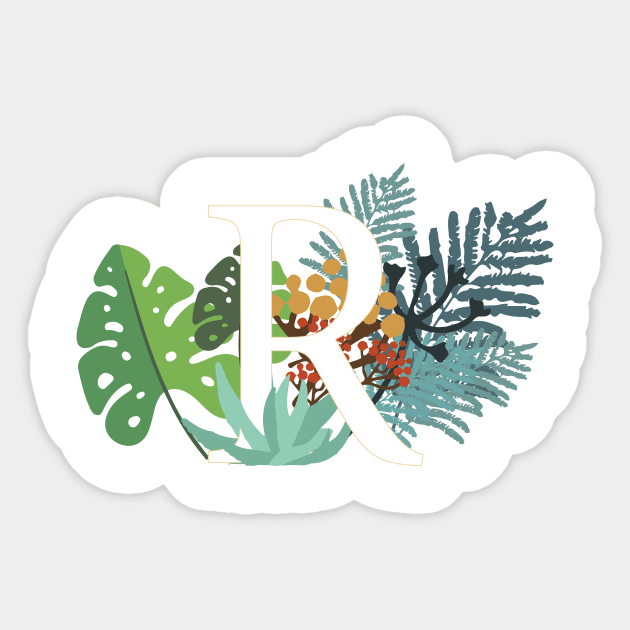 Plant Letter R - Plant Letter R - Sticker | TeePublic