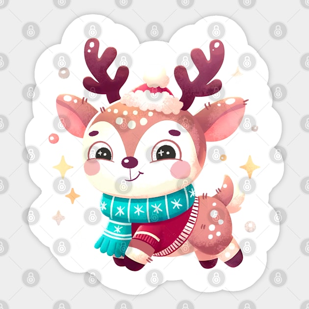 Cute little Reindeer - Christmas - Sticker | TeePublic