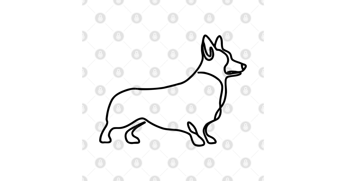 Corgi Line Drawing - Corgi - T-Shirt | TeePublic