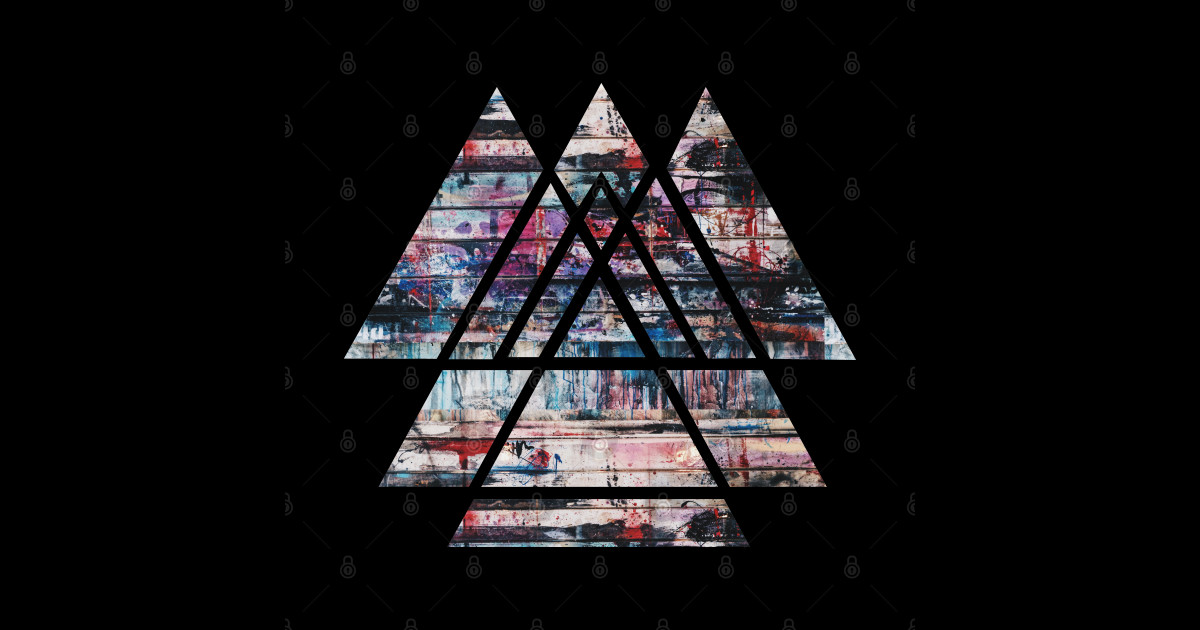 Scared Geometry Triangles - Scared Geometry Triangles - Sticker | TeePublic